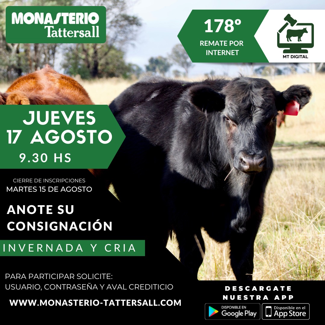 Monasterio Tattersall S.A. - 178º Remate Invernada y cría