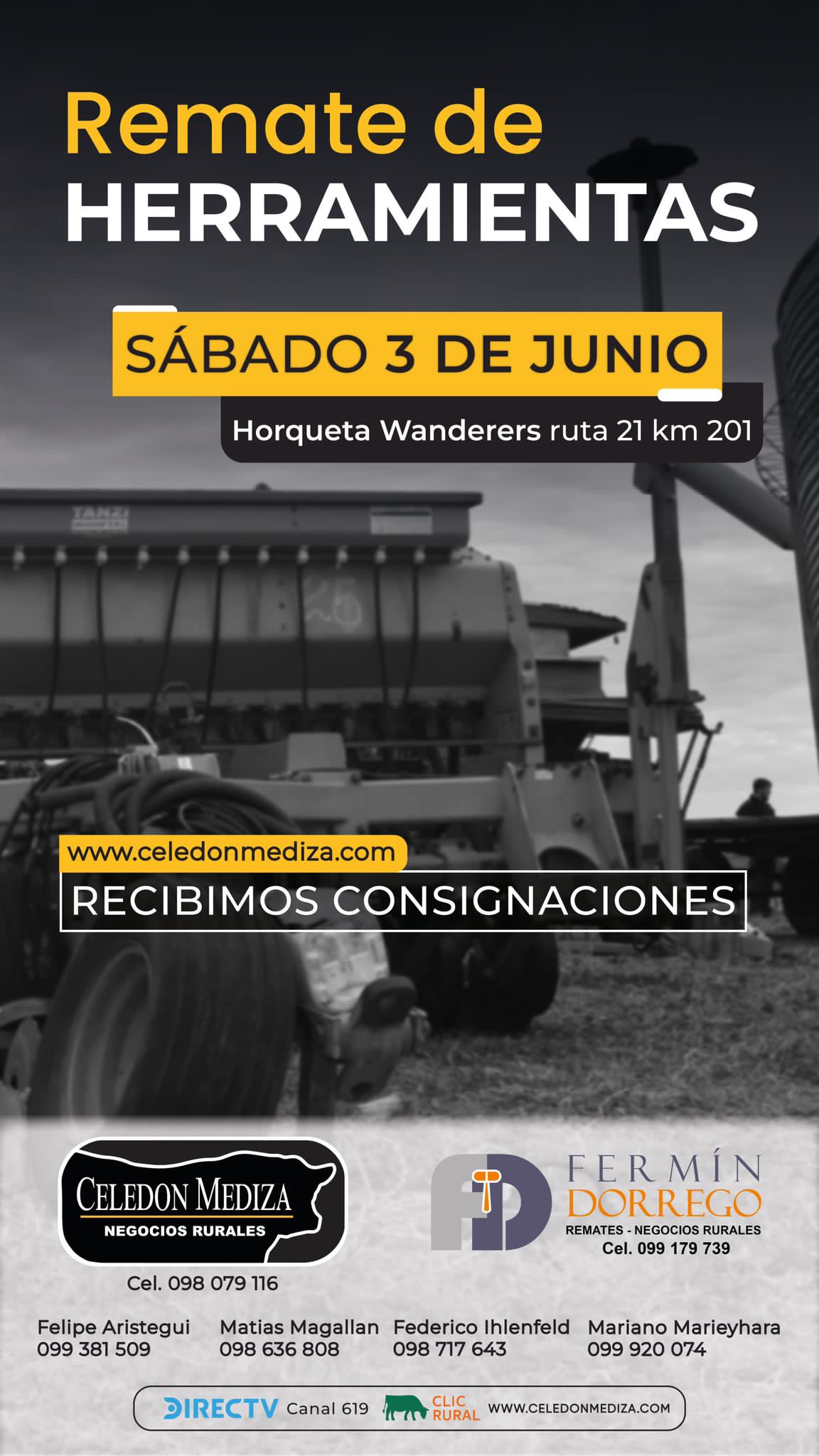 ClicRural - Remate de Herramientas Sábado 3 de Junio