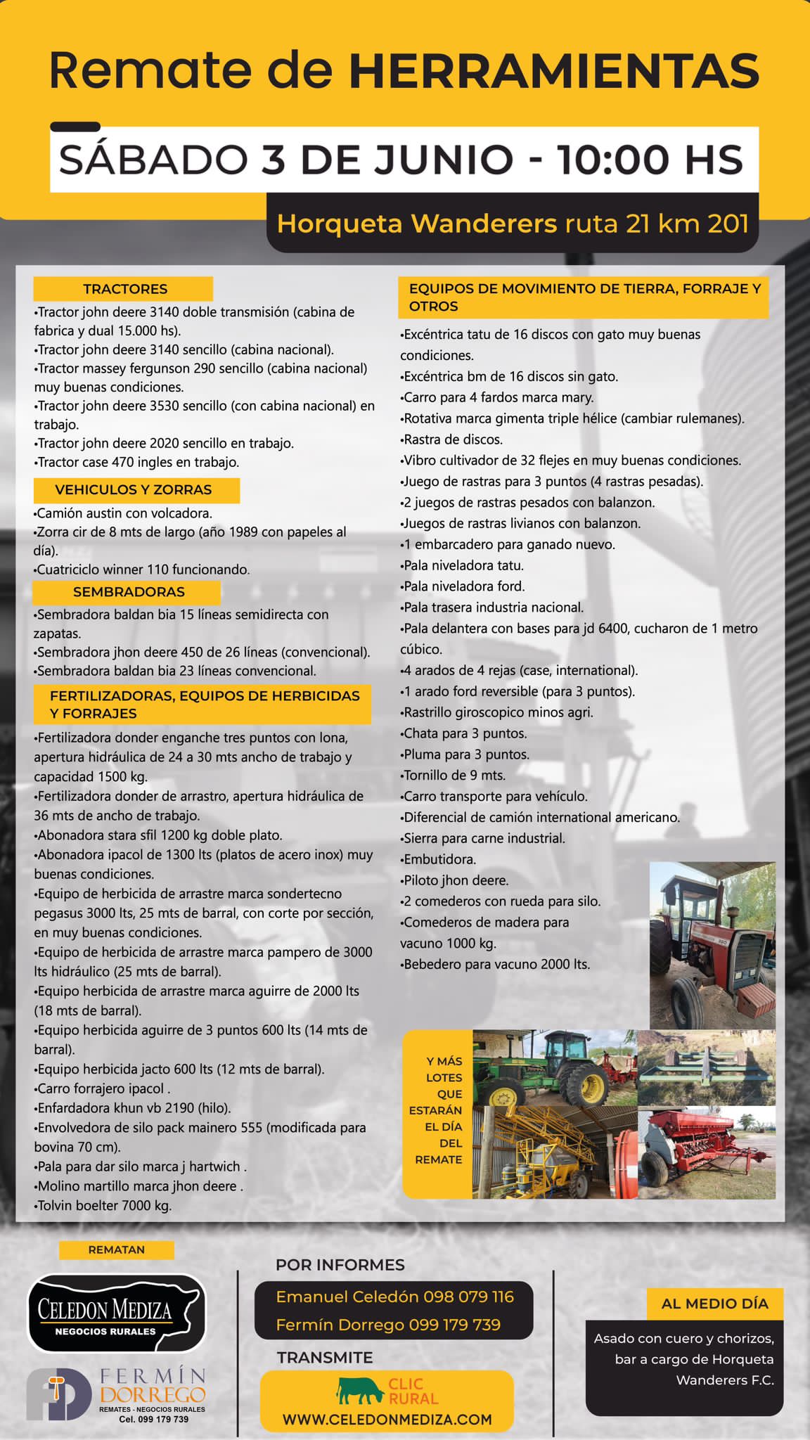 ClicRural - Remate de Herramientas Sábado 3 de Junio